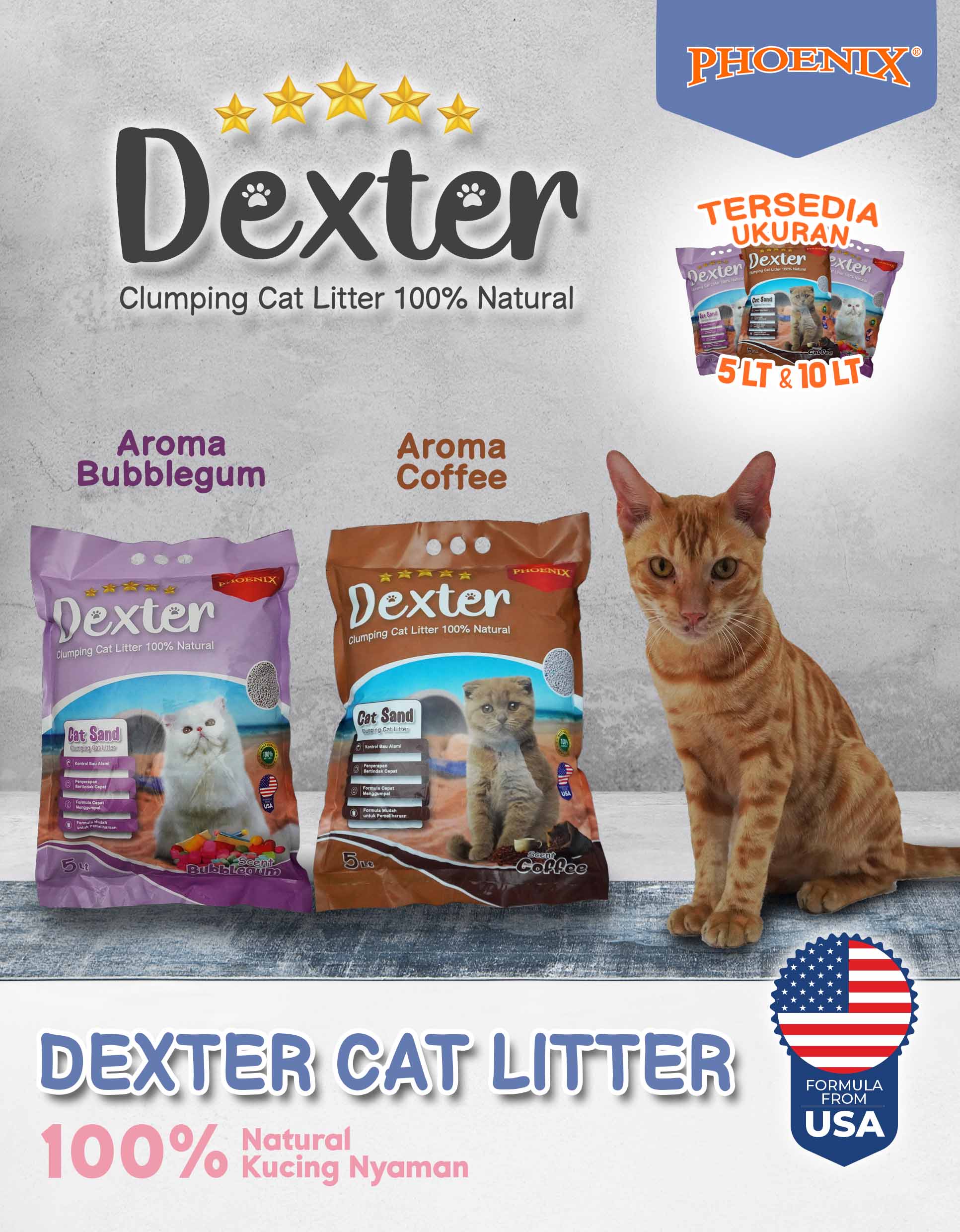 Pasir Kucing Dexter, Produk Baru dari Phoenix